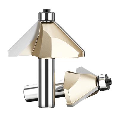 China Tideway Customizable CNC Woodworking Router Bits 45 Degree Tungsten Carbide Chamfer Mill Cutter with Bevel Edge OEM Support for sale