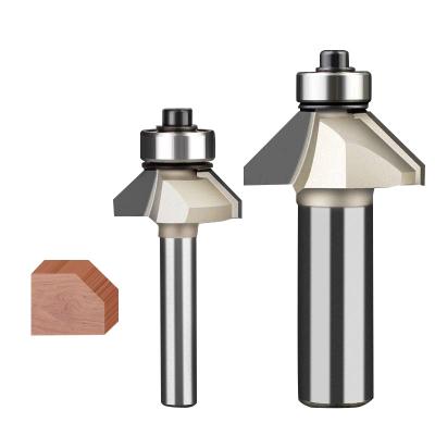 China Tideway Carbide Bevelling Cutter Fancy Router Bit Chamfer Bit Fancy Bearing Trimmer CNC Wood Cutting Woodworking Router Bit for sale