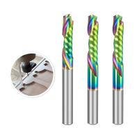 China Single-Edge Composite Milling Cutter for Solid Wood Density Board Colorful Coating up Cut CNC Engraving Machine OEM Customizable for sale