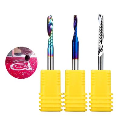 China YingBa Cnc Tools Milling Cuter 3mm Single Edge End Mill Cutter Carbide 1 Flute 3mm Cnc Bit Spiral Cnc Fresa 4mm for sale