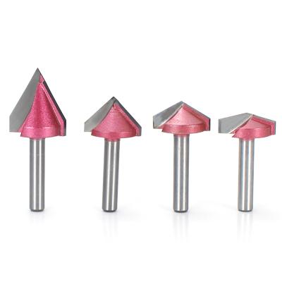 China Tideway 6mm Shank CNC V Bit 60 90 120 150 Degree Carbide V Groove Router Bit for Woodworking Custom ODM & OEM Support for sale