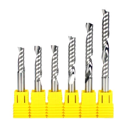 China Cheap Price Single Flute Carbide End Mills for Aluminium Acrylic and Wood Cutting for sale