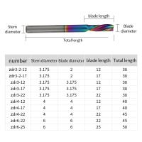 China 1 Flute Spiral 1/8 Down Cut End Mill Wood Carving Bits Cutingacrylic Board Tools DLC Coated Solid Carbide End Mills Fresa for sale