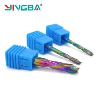 China YINGBA Customized Solid Carbide 2F Compression CNC Bit DLC Coated up Down Cut End Mill Two Flutes Spiral End Mill for Ying Wood for sale
