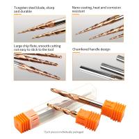 China YingBa HRC55 Coated CNC Wood Carving Cutter 2Flute Spiral Taper Ball Nose 1/8 Shank Carbide Milling Cutter Bit for Wood Carving for sale