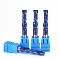 China CNC Router Bit Tungsten Steel Double Edged Spiral Woodworking Flat Milling Cutter for Wood PVC Acrylic MDF Particleboard for sale
