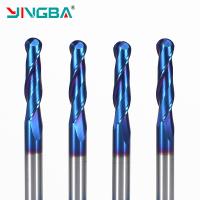 China CNC Router Bit Long Service Life Milling Cutter Tool 2/3/4 Flutes Ball Nose Ball Nano-Blue Coating Carbide End Mill for sale