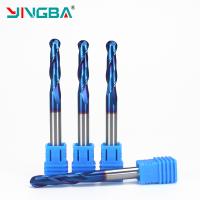 China CNC Router Bit Long Service Life Milling Cutter Tool 2/3/4 Flutes Ball Nose Ball Nano-Blue Coating Carbide End Mill for sale