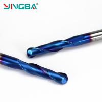 China CNC Router Bit Long Service Life Milling Cutter Tool 2/3/4 Flutes Ball Nose Ball Nano-Blue Coating Carbide End Mill for sale
