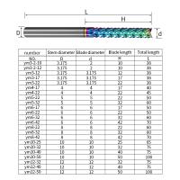 China 1/8 Shank Serrated Milling Cutter Corn Bit 8mm Rainbow DLC Coating Corn CNC Bits for Cutting Yingwood Circuit Board Plastic for sale