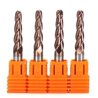 China High Quality Customizable Carbide 4Flute 6mm R 1.0 CNC Engraving Bit for Woodworking Milling Cutters Tapered Ball Nose End Mill for sale