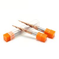 China CNC Router Bits HRC55 R0.5*D4*15*50L*2F Tapered Ball Nose End Mill Engraving Grinding Bit 3D Woodworking Milling Cutter Tool for sale