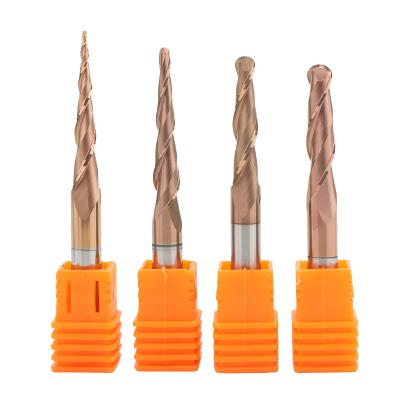 China High Quality Coated CNC Wood Router Bit Carbide 2 Flute 4mm 6mm 8mm Taper Ball Nose Milling Cutter End Mill for Woodwork Carving for sale