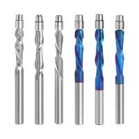 China Customized Inch Size AstraHP Coated Solide Carbide Compressor Up/Down 2 Flute Spiral Cutter Up-Cut Flush Trim Router Bit for sale