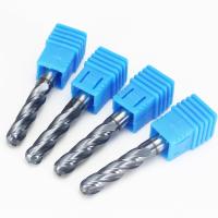 China CNC Router Bit Carbide Ball Nose Aluminum Endmill Tungsten Drill Fresa 4Flute End Mills Machine Tools Carbide Milling Cutter for sale