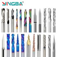 China Cnc Wood Router Bit Custom High Yingness Temperature Resistant Alloy Copper Blue Black Coating Spiral Taper Ball Nose End Mill for sale