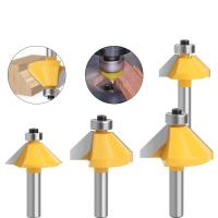 China YingBa Professional Tool Manufacturer 8mm Shank  45 Degree  Carbide Bevel Edge Trimming Bits for Wood Woodworking Bits for sale