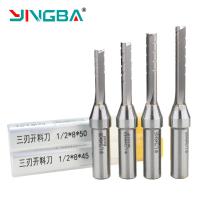 China YingBa Durable Solide Carbide TCT Straight Router Bit 3 Flute Straight Milling Cutter Router Bits for Wood Slotting Woodworking for sale