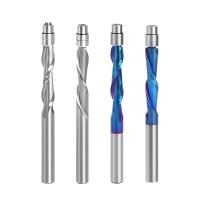 China Hot Selling Carbide 1/4'' 1/2'' Shank Nano Coating up Down Cut Spiral Bit Compression Flush Trim Router Bit Wood With Bearing for sale