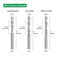 China Hot Selling Carbide 1/4'' 1/2'' Shank Nano Coating up Down Cut Spiral Bit Compression Flush Trim Router Bit Wood With Bearing for sale
