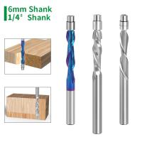 China Hot Selling Carbide 1/4'' 1/2'' Shank Nano Coating up Down Cut Spiral Bit Compression Flush Trim Router Bit Wood With Bearing for sale