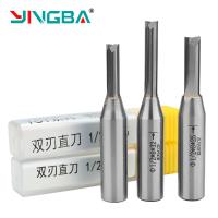 China Customized Cheap Price 1/2  12mm Shank TCT Two-Edged Straight Bit Router for CNC Wood Working Cutting Bit for sale