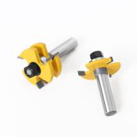 China 8mm 1/4''shank 1/2''shank 3 Tooth T-shaped Tenon Joint Knife Flat Panel Floor Knife Tenon Joint Knife Woodworking Milling Cutter for sale
