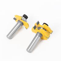 China 8mm 1/4''shank 1/2''shank 3 Tooth T-shaped Tenon Joint Knife Flat Panel Floor Knife Tenon Joint Knife Woodworking Milling Cutter for sale