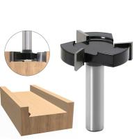 China Black Coating 3-blade T-type Milling Cutter 12mm 1/2 Shank Cleaning Bottom Milling Cutter Woodworking Tools Router Tools for sale