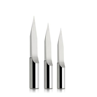China 3.175mm 4mm 6mm 10~90 Degree Coated Carbide Flat Bottom Endmill 3D V Groove Bit Milling Cutter V Shaped Carving Router Bit for sale