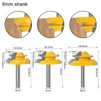 China 1/4'' 6mm 8mmShank Router Bit Milling Cutter Frame Groove Tenon Woodworking Engraving Wood Milling Set Lock Miter Milling Cutter for sale