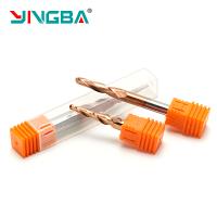 China YingBa Hot Selling HRC55 Taper Ball Nose End Mill Carbide Coated Two Flutes Milling Cutter for CNC Carving Bit Tools for sale