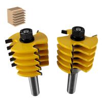 China 8mm 12mm 1/2 Inch Shank Wood Milling Cutter 3 Teeth Adjustable Finger Joint Router Bits Tenon Tool for Woodworking Tools for sale