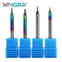 China Aluminum CNC Engraving Machine Tool Carbide End Mill Colorful Tin Coating ODM Taper Nose Milling Cutter CNC Cutter Bit for sale