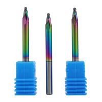 China Aluminum CNC Engraving Machine Tool Carbide End Mill Colorful Tin Coating ODM Taper Nose Milling Cutter CNC Cutter Bit for sale