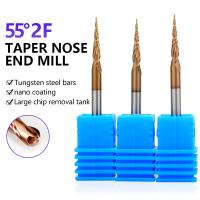 China Solid Carbide 2 Flutes 3d Wood Carving Bit Taper Ball Nose Bit for Wood Roughing Computer Taper Ball Head Carving Knife for sale