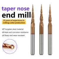 China Solid Carbide 2 Flutes 3d Wood Carving Bit Taper Ball Nose Bit for Wood Roughing Computer Taper Ball Head Carving Knife for sale