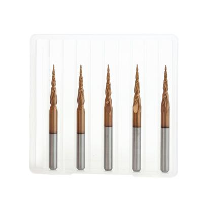 China Factory Wholesale 2 Flute Hrc55 Tungsten Steel 3.175 Tapered End Mills Teppe Ball Nose Bit Cnc Wood Carving Milling Cutter for sale