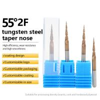 China Factory Wholesale 2 Flute Hrc55 Tungsten Steel 3.175 Tapered End Mills Teppe Ball Nose Bit Cnc Wood Carving Milling Cutter for sale