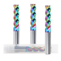 China 65 Degree U-shaped groove Aluminum Milling Cutter 3-edge DlC Colorful Coating Tungsten Steel Milling Cutter for Aluminum Milling for sale