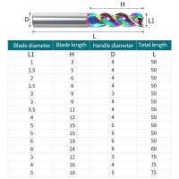China 65 Degree U-shaped groove Aluminum Milling Cutter 3-edge DlC Colorful Coating Tungsten Steel Milling Cutter for Aluminum Milling for sale