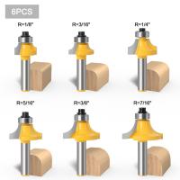 China 6mm 8mm 1/2 Shank Flush Trim Corner Round Over Router Bit Withbearing for Wood Working Chamfering Corner Round Milling Cutter for sale