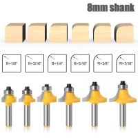 China 6mm 8mm 1/2 Shank Flush Trim Corner Round Over Router Bit Withbearing for Wood Working Chamfering Corner Round Milling Cutter for sale