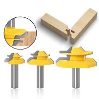 China 45 Degree Lock Miter Router Bit Woodwork  Cutter Tool  1/2 Inch Shank Milling Cutter Wood Furniture Engraving Carving Tools for sale