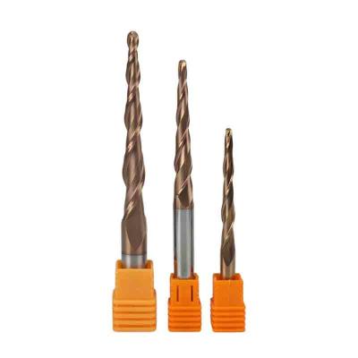 China Wood Ball Nose End  Mill  for Acrylic PVC Taper Carbide Mill Cutter for CNC Machine Wolfram Steel Ball Milling Cutter for sale