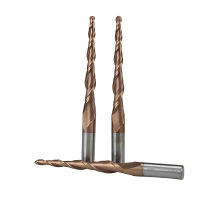 China Carbide Milling Cutter for CNC Machine Wolfram Steel Ball Nose End Milling Cutter  Tapered Ball Nose End Mill for sale