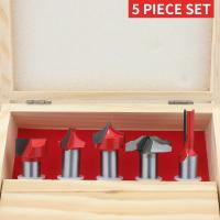 China 10pcs Set 12mm Woodworking Milling Cutters Wooden Box Sets Trimming End Mill Straight Edges Router Bit with Rounded Corners for sale
