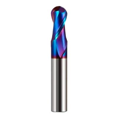 China Manufacturer CNC Wood Carving Bits Nano Coating 2/4Flutes Ball Nose 6mm Milling Cutter Carbide End Mill for sale