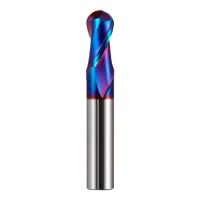 China Manufacturer CNC Wood Carving Bits Nano Coating 2/4Flutes Ball Nose 6mm Milling Cutter Carbide End Mill for sale