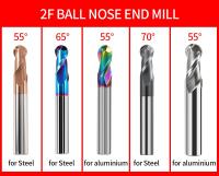 China Manufacturer CNC Wood Carving Bits Nano Coating 2/4Flutes Ball Nose 6mm Milling Cutter Carbide End Mill for sale
